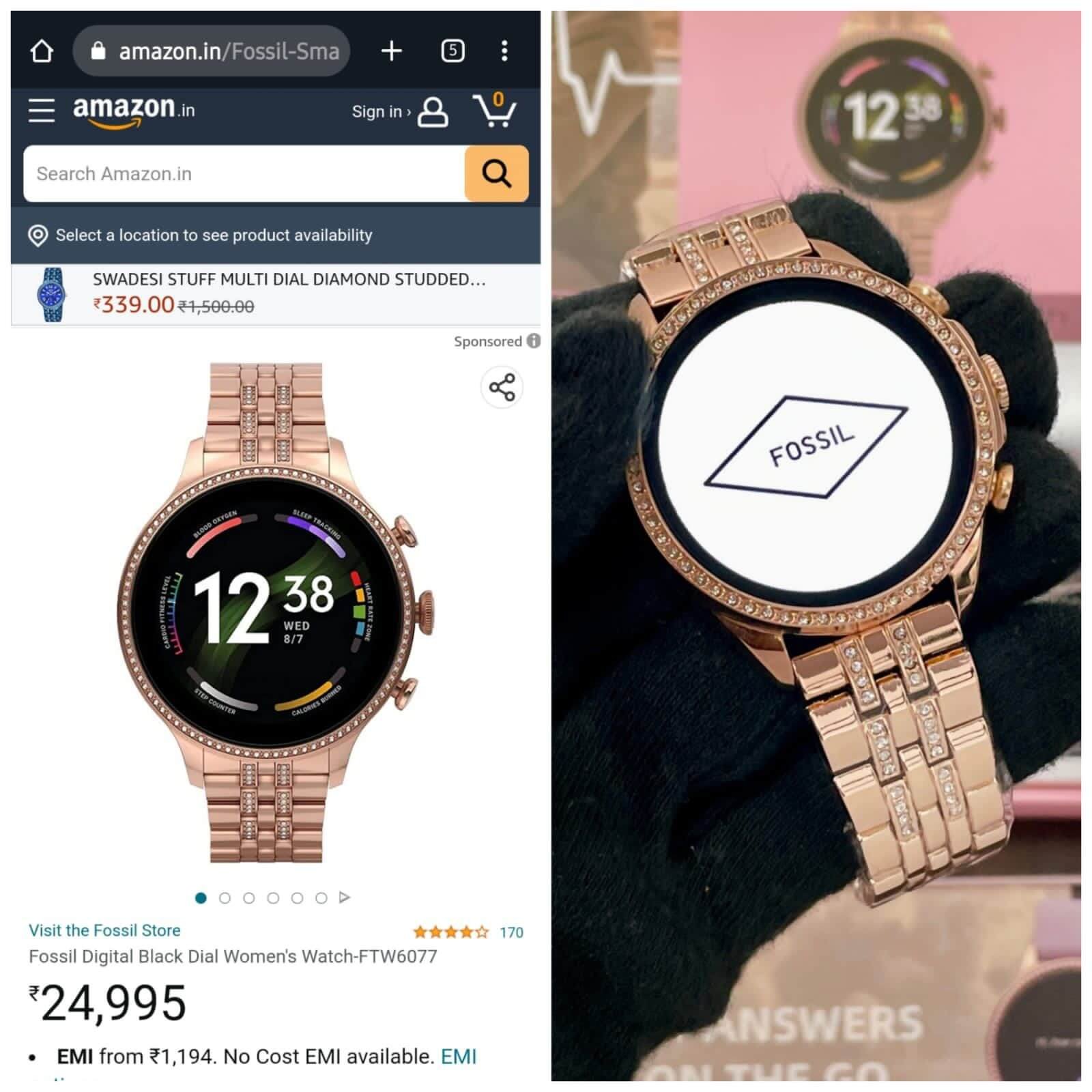 Gen 8 Smartwatch with Diamond Metal Belt + Silicon Strap - Gadgets Store